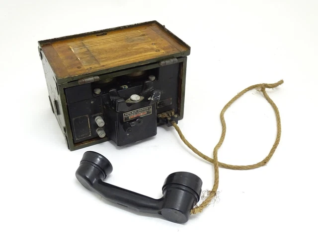 WW2 BRITISH ARMY field telephone by general electric in case £75.00 ...
