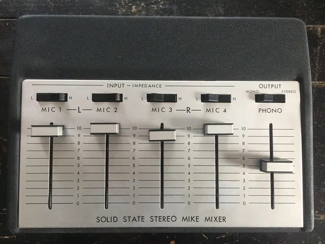 SOLID STATE STEREO Mike Mixer- 4 Mic Inputs and 1 Phono Input £5.00 ...
