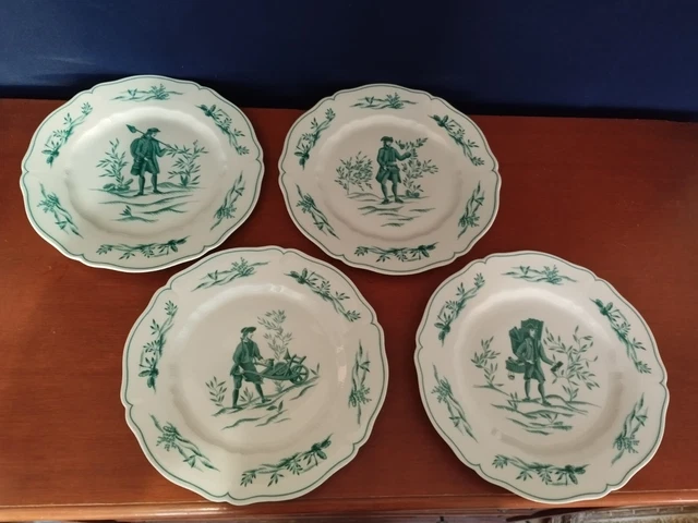 4 ASSIETTES PLATES En Porcelaine De Limoges Haviland Decor Les Islettes ...