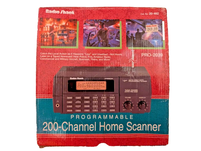 RADIO SHACK PRO-2039 200 Channel Scanner Programmable Hyperscan Cat 20 ...