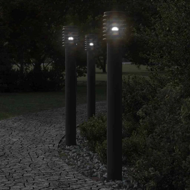1629766 LAMPADE DA Terra per Esterni 3 pz Nere 110 cm in Acciaio Inox EUR 128,00 - PicClick IT