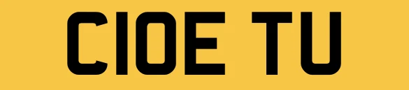 CHLOE TU NUMBER Plate For Sale C10 Etu Private Registration Cherished ...