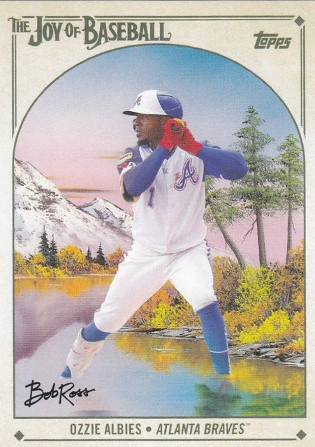 OZZIE ALBIES TOPPS Bob Ross The Joy Of Baseball Base Atlanta Braves #52 ...