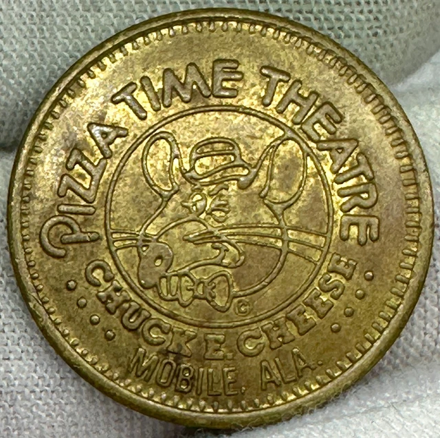 1981 MOBILE ALA CHUCK E CHEESE TOKEN BRASS Pizza Time Theatre Alabama ...