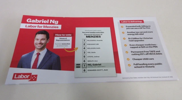 2025 FEDERAL ELECTION How to Vote Leaflet - Australian Labor Party ...