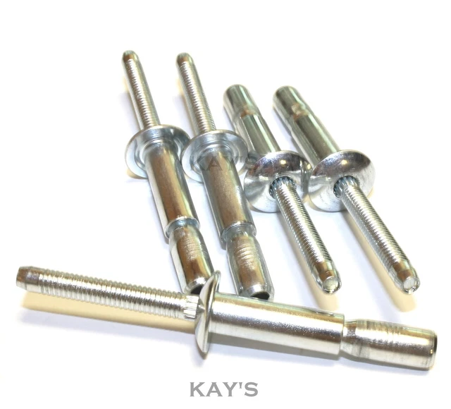 STRUCTURAL POP RIVETS DOME HEAD STEEL MONOBOLT BREAKSTEM FASTENERS 4.8mm, 6.3mm £8.27 - PicClick UK