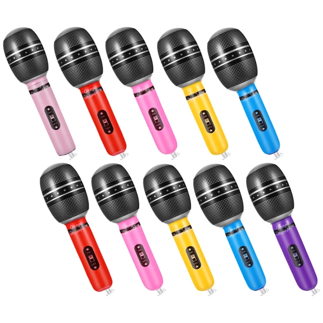 10 PCS INFLATABLE Microphone Blow up Microphones for Parties £11.75 ...