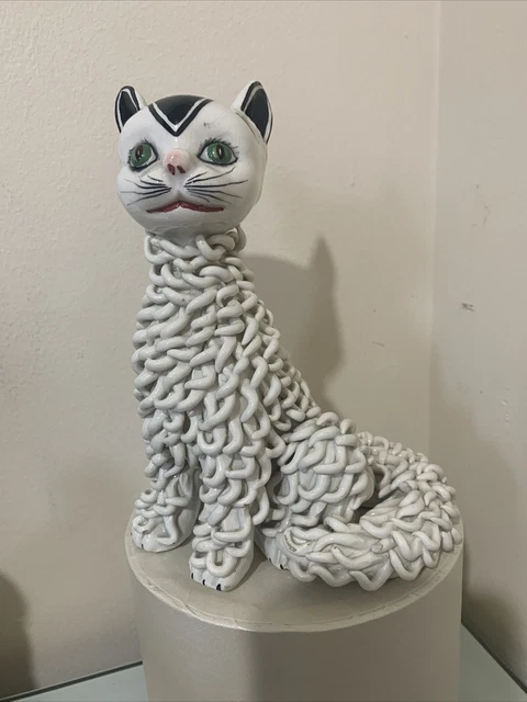 RARE MID CENTURY Vintage Ceramic Italian Spaghetti Cat Figurine 1940s ...