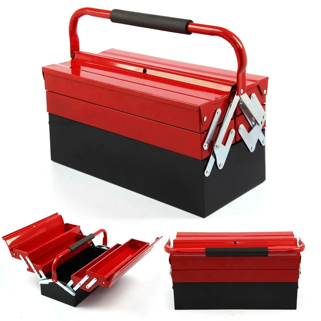 EXTRA LARGE METAL Storage Cantilever Tool box Organiser 4 Tier 5 Tray ...