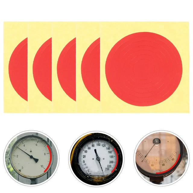 10 SHEETS PRESSURE Gauge Indicator Decals Indication Labels Adhesive ...