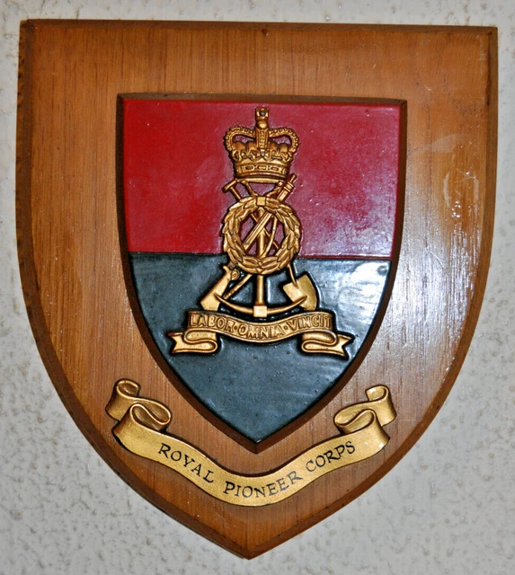 ROYAL PIONEER CORPS regimental mess wall plaque shield RPC £30.00 ...