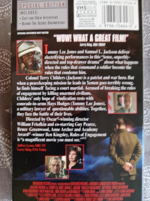 VHS RULES OF Engagement (2000) Pre-owned Tommy Lee Jones Samuel L ...