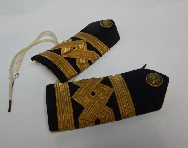MERCHANT NAVY SHIPS Master Captains Shoulder Boards WW2 used Lamport ...