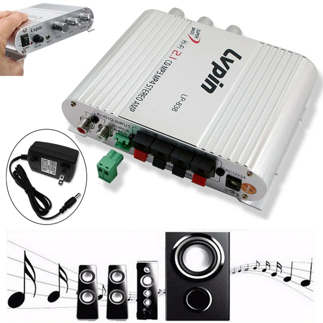 NEW LVPIN MINI Hi-Fi Stereo Amplifier Amp Radio MP3 200W 12V With ...