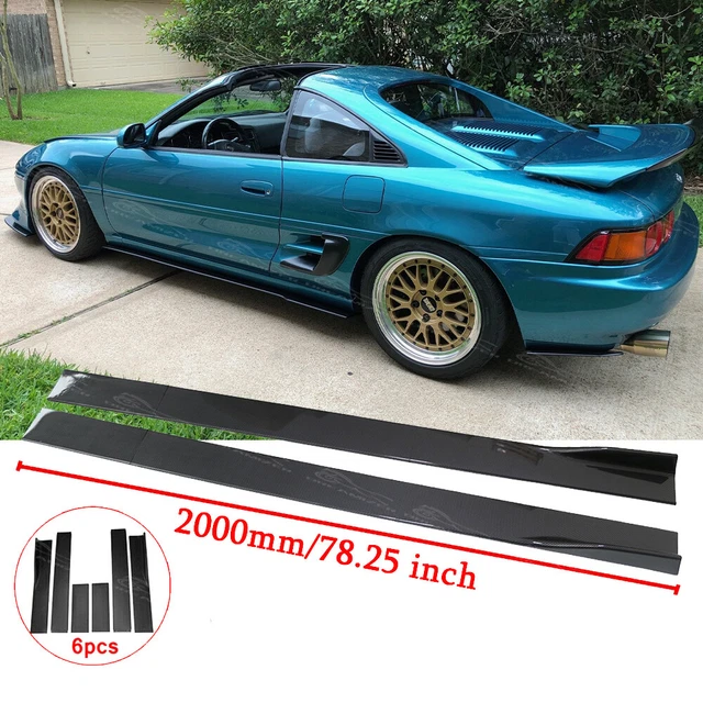 FOR TOYOTA MR2 Turbo Spyder Carbon Side Skirts Rocker Panel Extension ...