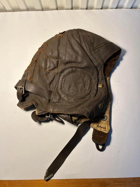 WW2 RAF EARLY C Type Flying Helmet ~ 1941 Dated ~ Named Sgt. Coeshott ...