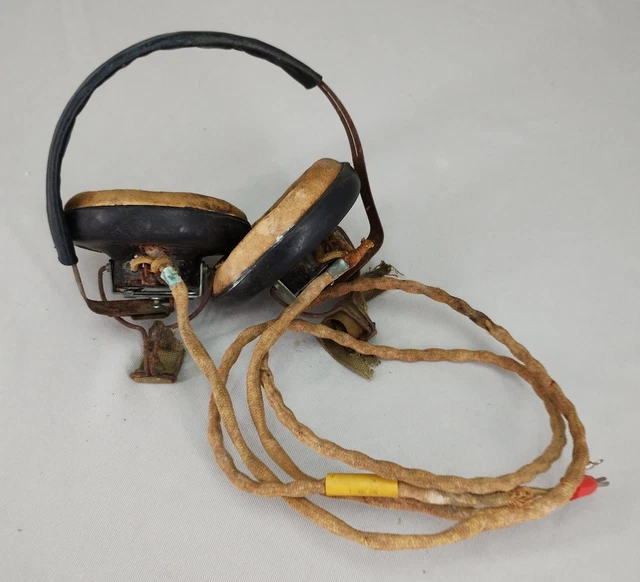 WWII US NAVY Pilot Naf-48490-1 Headphones - Ww2 Usn Flight Headset £4. ...