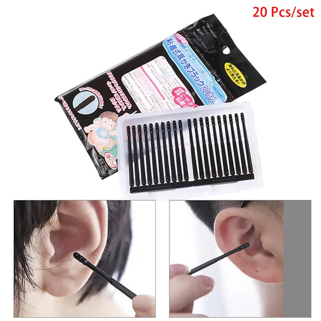 20PC DISPOSABLE STICKY Ear Swabs Pick Spiral Tips Wax Removal Tool ...