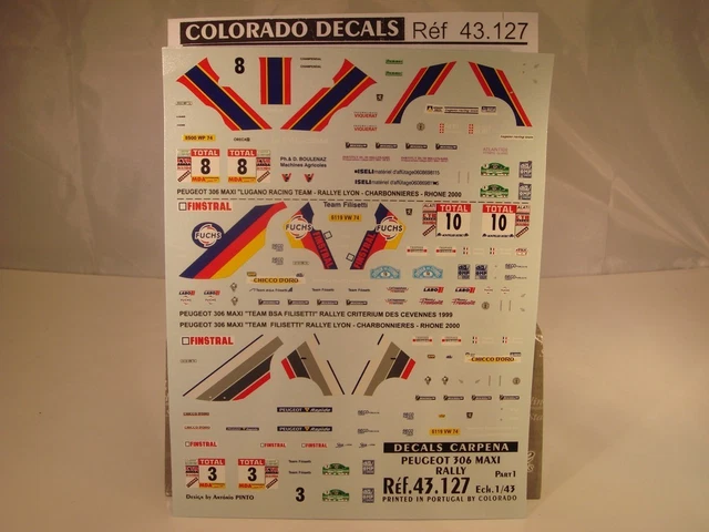 DECALS 1/43 PEUGEOT 306 Maxi Rally Lyon Carbonnieres 2000 Part 1 ...