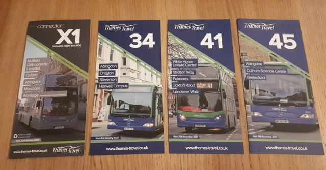 THAMES TRAVEL: 4 x bus timetable leaflets for Abingdon routes:issues at ...