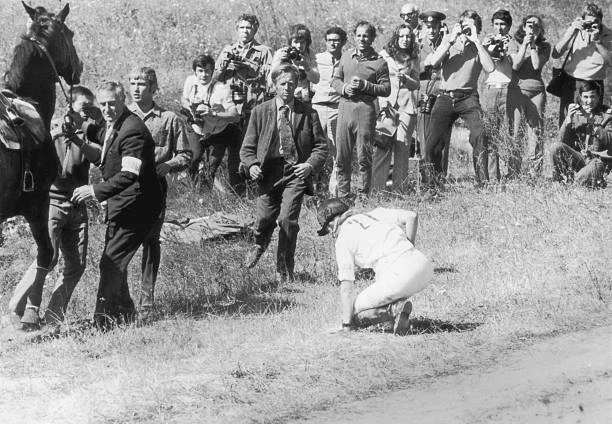 PRINCESS ANNE GETS to her feet after falling from her horse Go- 1973 ...