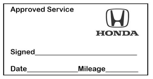 HONDA APPROVED SERVICE - Self Inking 46mm x 16mm GARAGE SERVICE Stamp ...