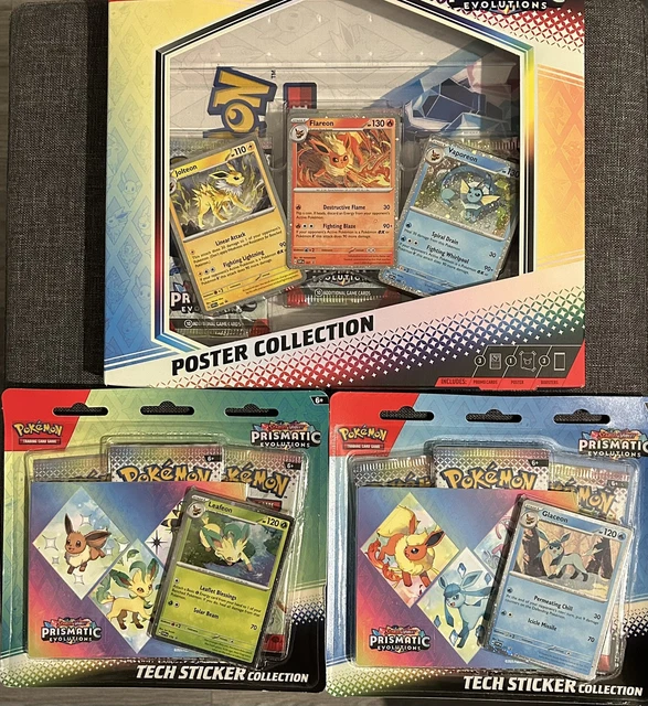 POKÉMON TCG PRISMATIC Evolutions Poster Collection + 2 x Tech Sticker ...