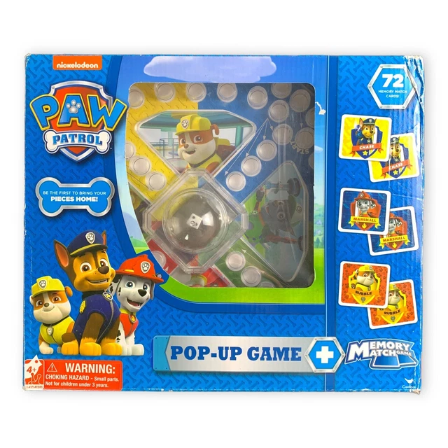 NICKELODEON PAW PATROL Pop Up Game + Memory Match Game Complete in ...
