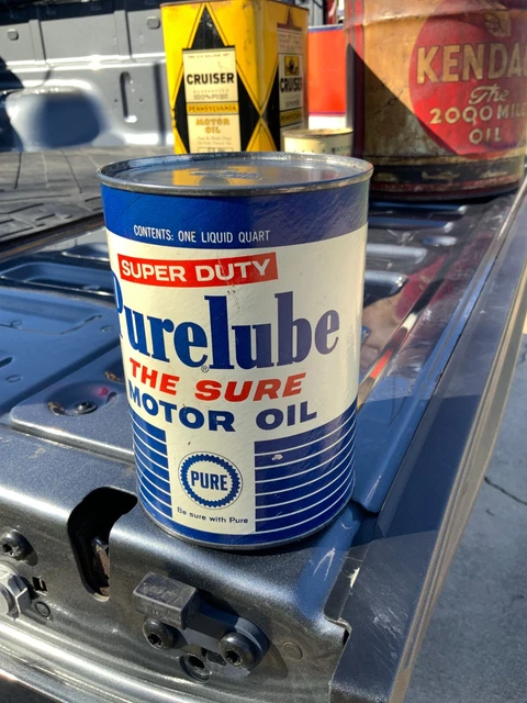 PURE PURELUBE SUPER Duty The Sure Motor Oil Can Original Composite ...