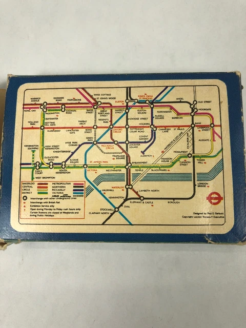 VINTAGE LONDON UNDERGROUND Playing Cards 1970's Subway Map Missing 1 ...