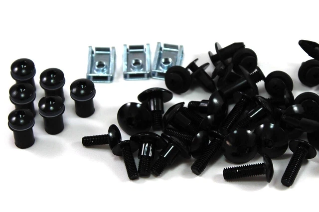 YAMAHA RD500LC 1984-1986 Black Aluminium Fairing Screen Bolt Kit RD 500 ...