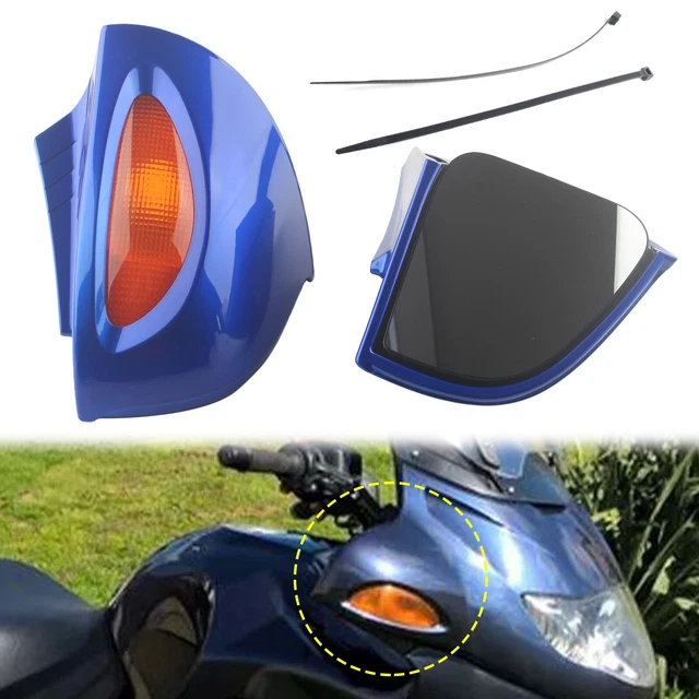 2×BLAUE RÜCKSPIEGEL, BERNSTEINFARBENE Blinkerlinse für BMW R1150 R1100 ...