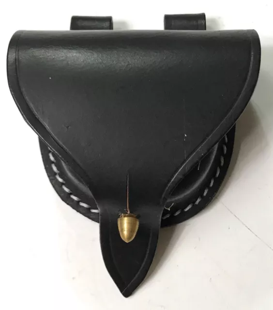 CIVIL WAR RIFLE Us Union Musket Regulation Cap Belt Pouch-Black Leather ...