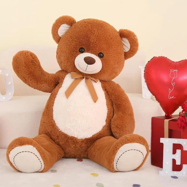 MORISMOS GIANT TEDDY Bear 130cm, XXL Dark Brown Teddy for Girlfriend ...