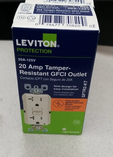 LEVITON 20 AMP 125-Volt Duplex Self-Test SmartlockPro Tamper Resistant ...