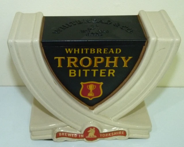 VINTAGE WHITBREAD TROPHY Bitter Ceramic Bar Top for Light Man Cave Used ...