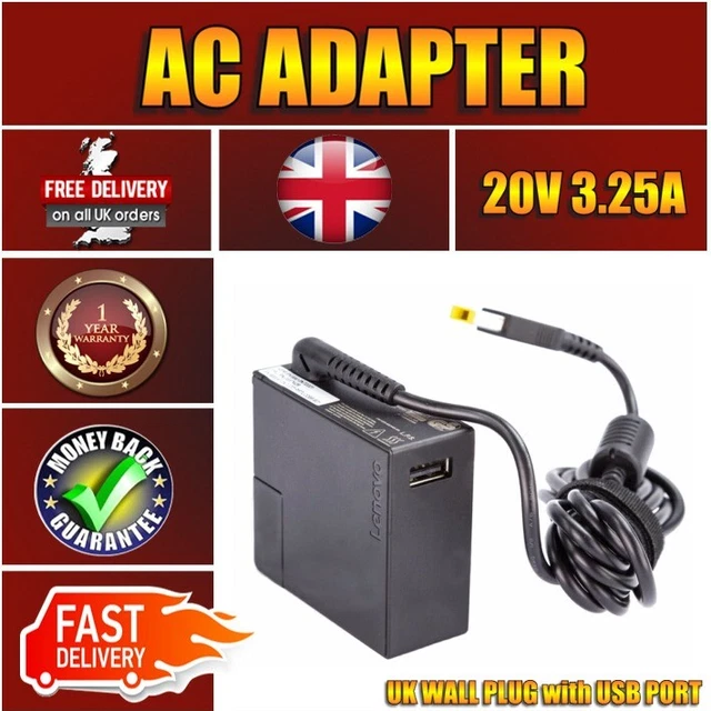 GENUINE LENOVO THINKPAD X1 Carbon 4th Gen 20FC 65W Laptop AC Wall Plug ...