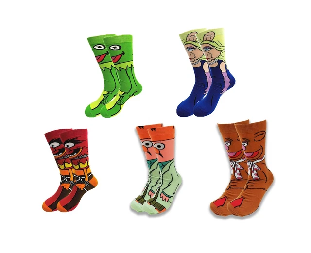 THE MUPPETS SOCKS Jim Henson Disney Kermit The Frog Miss Piggy Fozzy ...