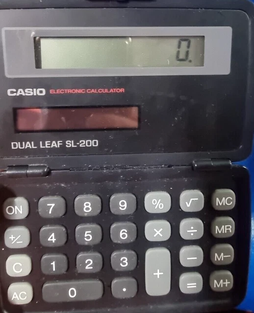 CASIO DUAL LEAF SL-200 custodia flip calcolatrice a energia solare ...