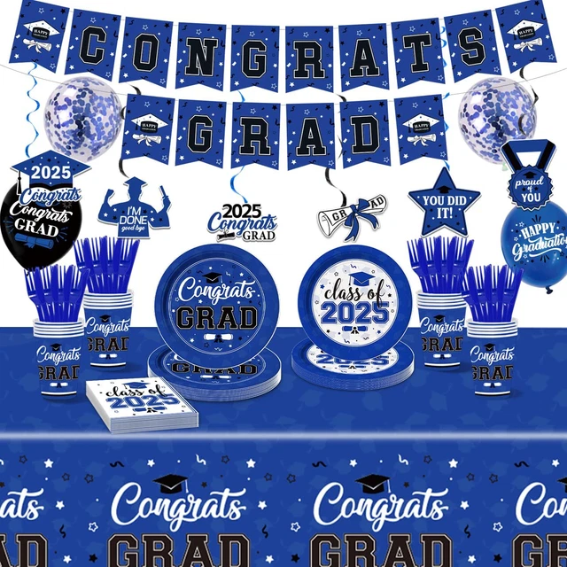 GRADUATION DECORATIONS 2025 182Pcs 2025 Graduation Party Decorations ...