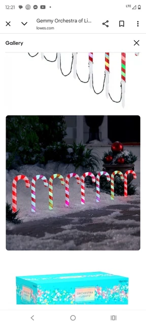 ORCHESTRA OF LIGHTS 8 Color-Changing Candy Cane LED Path Lights New £62 ...