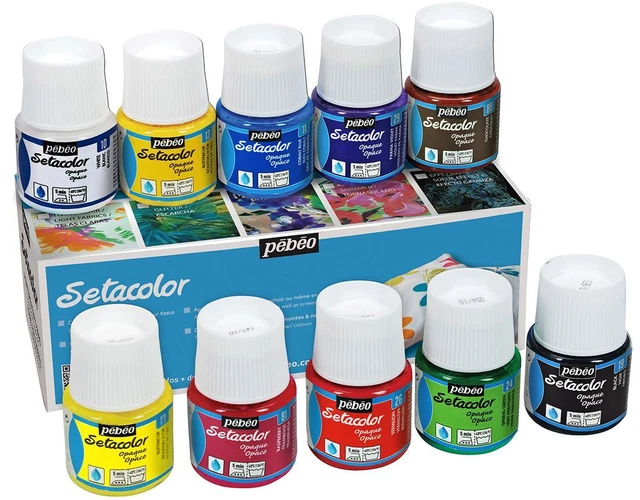 PEBEO SETACOLOR OPAQUE Fabric Paint Assorted Colour Set 10 x 45ml $60. ...