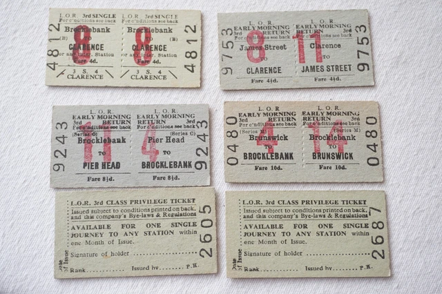 LIVERPOOL OVERHEAD RAILWAY Train Ticket x6 LOH Ref L £6.39 - PicClick UK