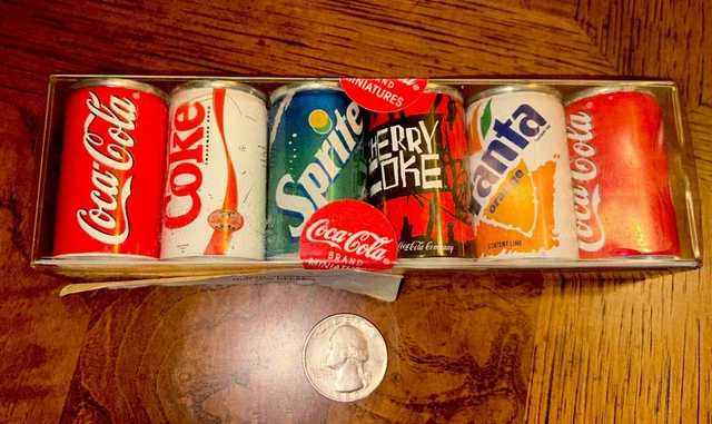 1997 COCA-COLA MINIATURES Mini Cans Cherry Coke Sprite Fanta Diet Coke ...