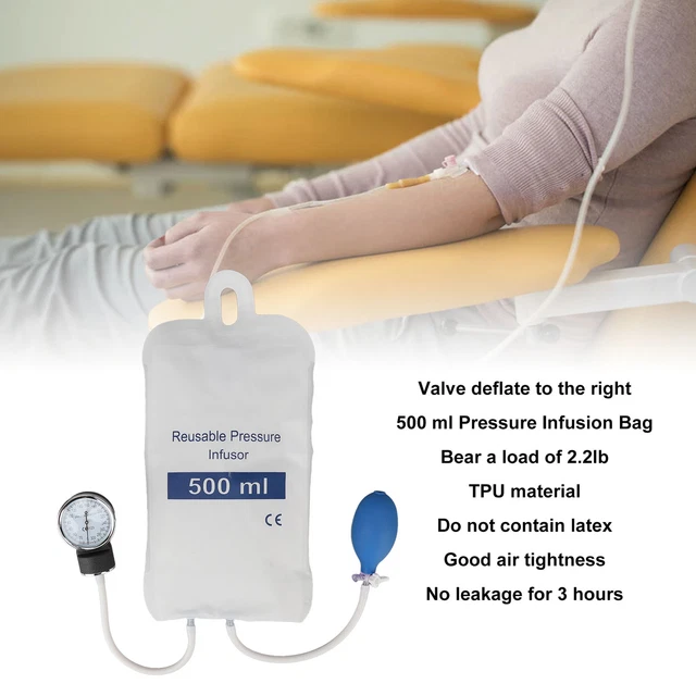 FLUID QUICK INFUSION Fluid Pressure Infusion Pressure Bags With Gauge IDS $39.16 - PicClick AU