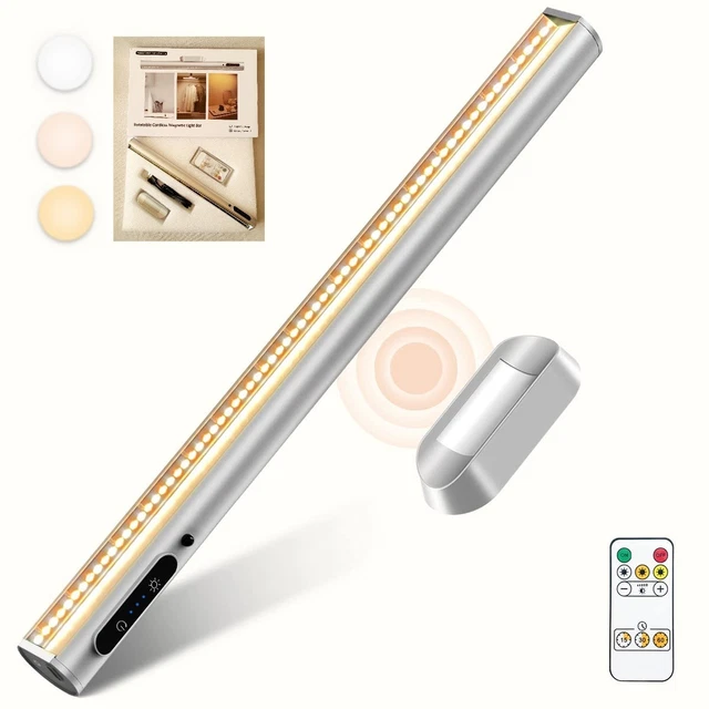 LED STRIP LIGHT Bar Rechargeable Wall Lamp 4000mA Battery Magnetic ...