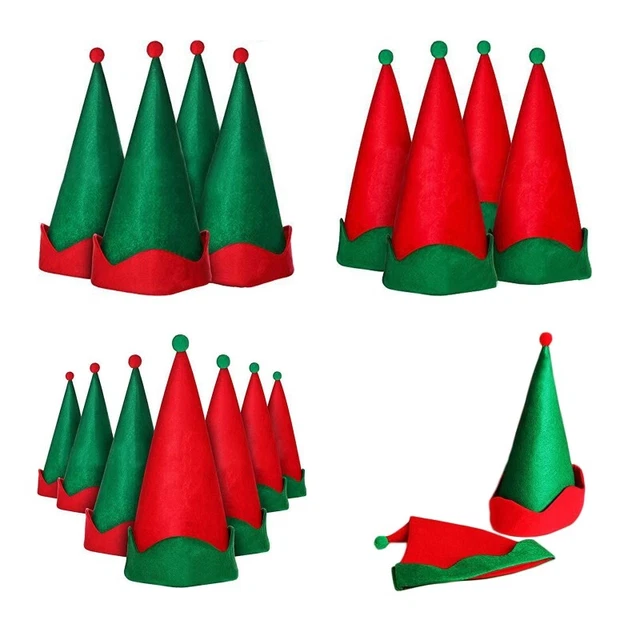 SANTA HAT POINTED Hat Elf Hat Christmas Costume Gifts for Adults ...
