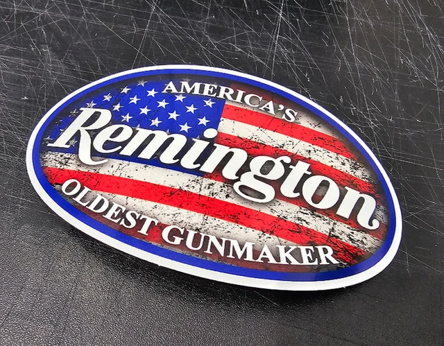 REMINGTON GUN LOGO Vinyl Sticker Decal US Flag **FREE SHIPPING** RIFLE ...