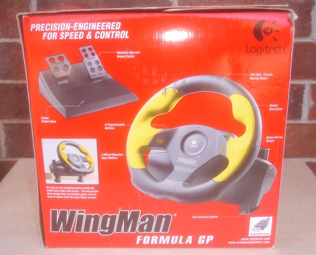 LOGITECH WINGMAN FORMULA GP Racing Steering Wheel & Pedals USB $14.95 ...