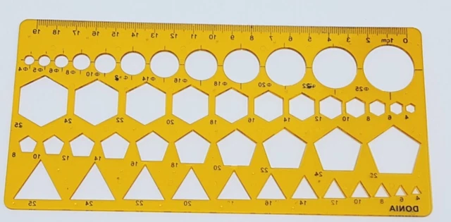 TECHNICAL DRAWING STENCILS Template Circles Triangles Hexagons ...